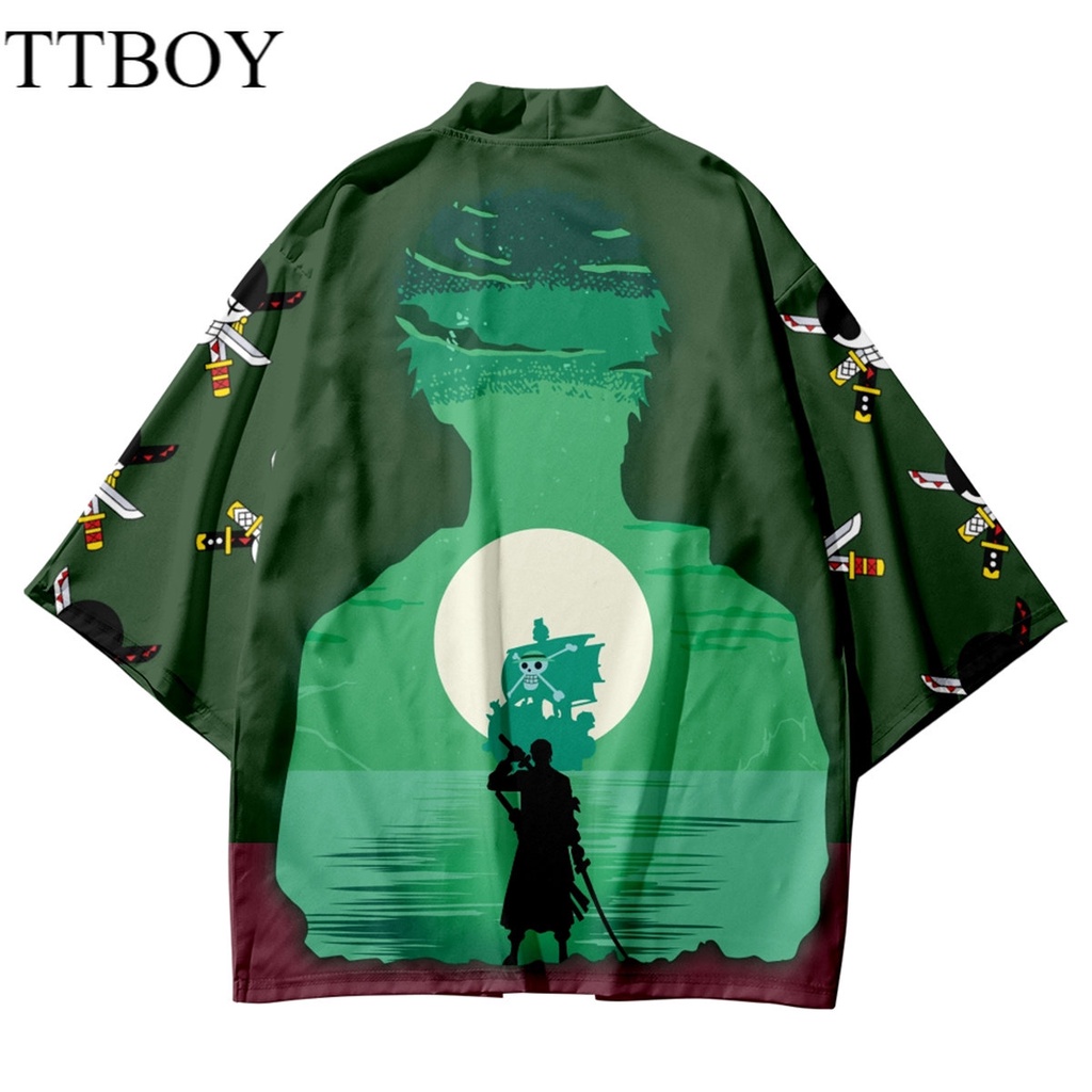 Jual One Piece Luffy Sauron Japanese Cartoon Anime Green Women Men ...