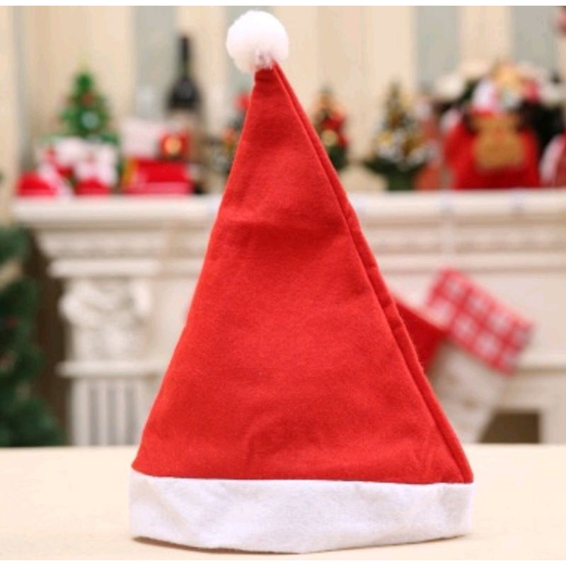 Jual Topi santa natal pesta polos merah red merry christmas hat grosir ...