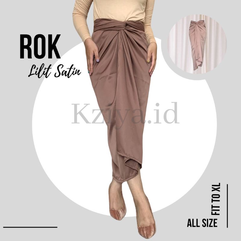 Jual Rok lilit satin | Rok lilit polos | wrap skirt silky | Shopee ...