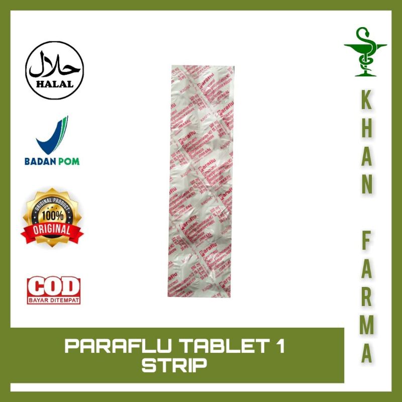 Jual PARAFLU TABLET OBAT FLU BATUK DAN DEMAM 1 STRIP ISI 10 TABLET ...