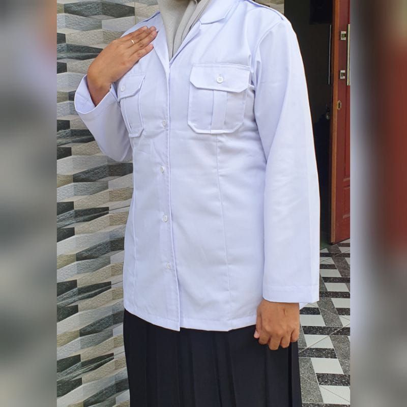 Jual Seragam PDH PNS Wanita Saku Atas Terbaru || Baju PDH Putih Wanita ...