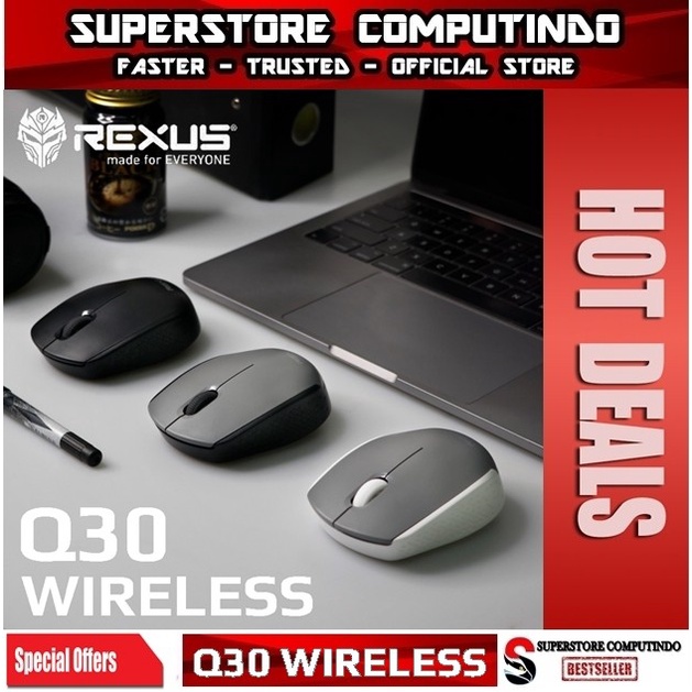 Jual Mouse Wireless Rexus Q30 3D Office Silent Click | Shopee Indonesia