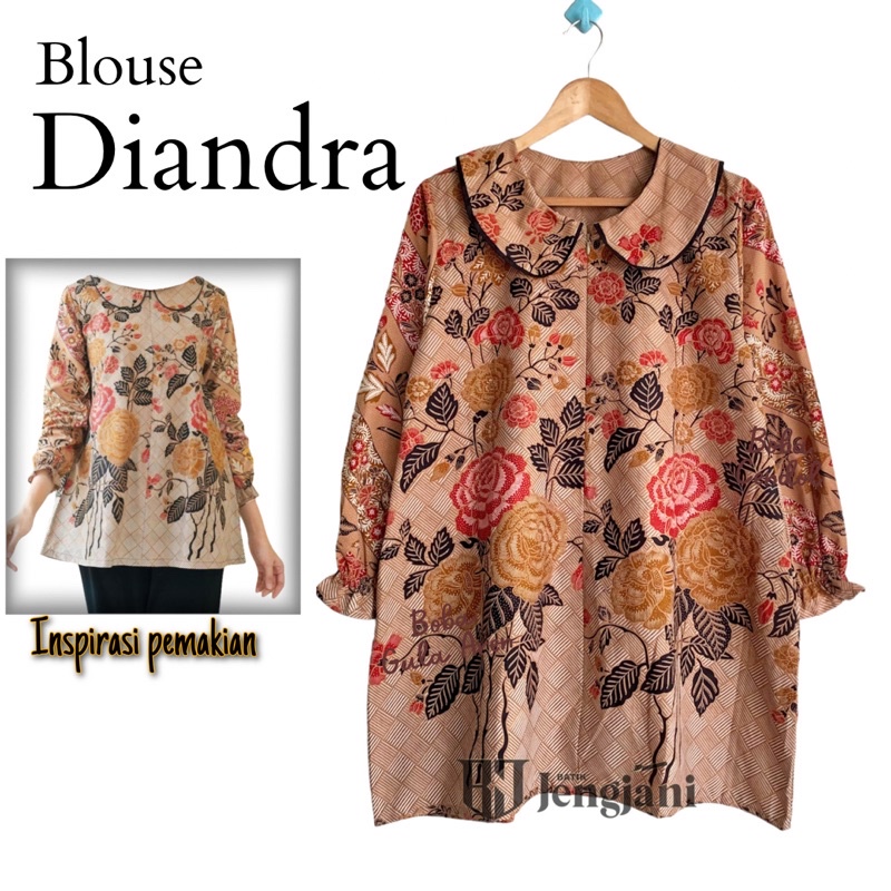 Jual Blouse Batik Diandra | Blus Batik Kekinian | Blus batik premium ...