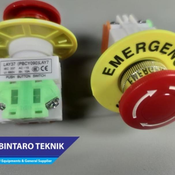Jual Tombol Stop Emergency Emergensi Switch 10A Diameter Lubang 22mm ...