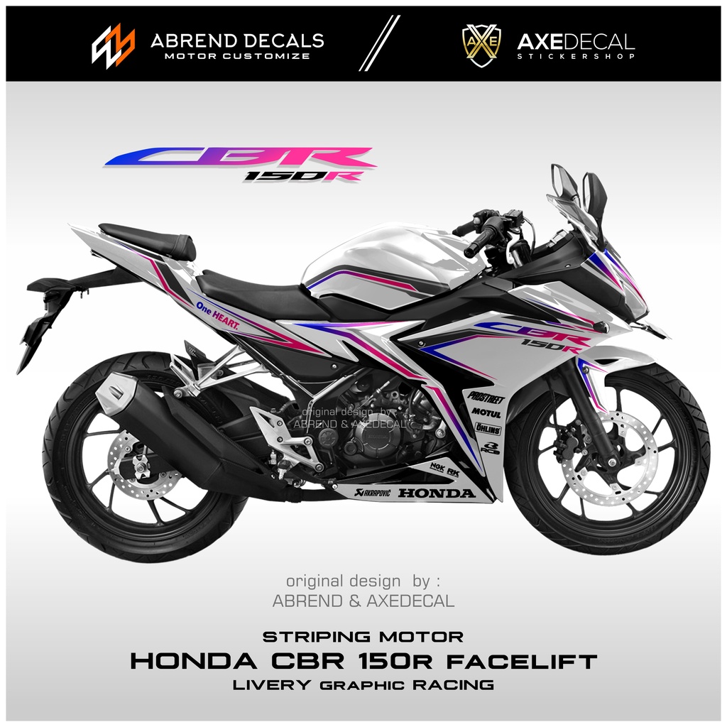 Jual Striping CBR 150 R Facelift Graphic Rainbow Custom / Stiker Motor ...