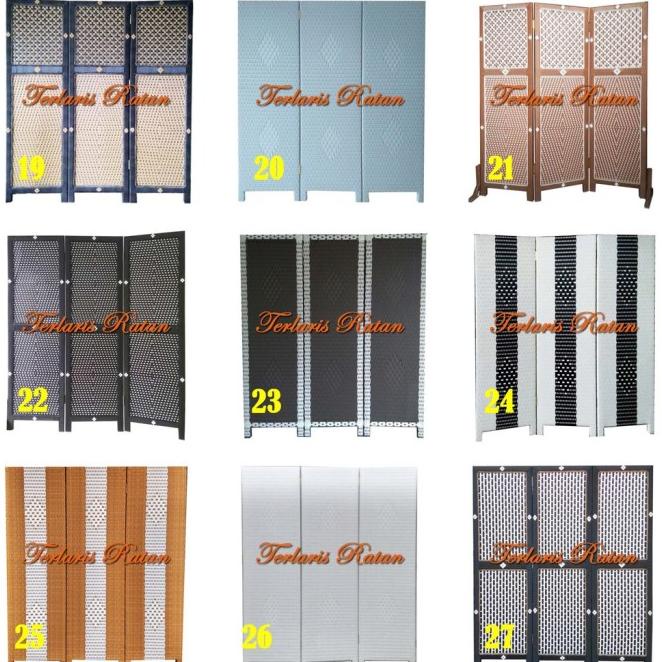 Jual Murah Murah!! Sketsel / Partisi Ruangan 3 Pintu Rotan Sintetis ...