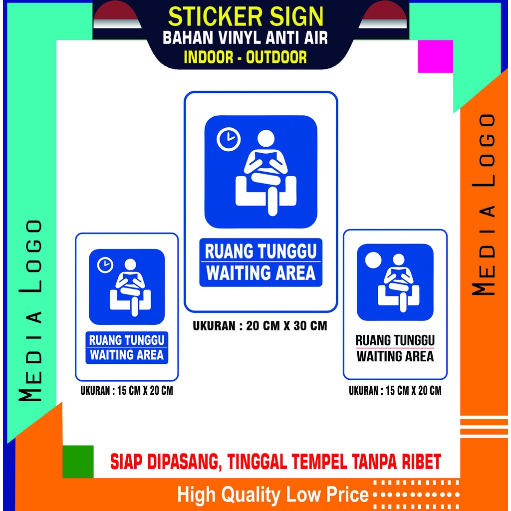 Jual STICKER SIGN-RAMBU BAHAN VINYL (WAITING ROOM-RUANG TUNGGU ...