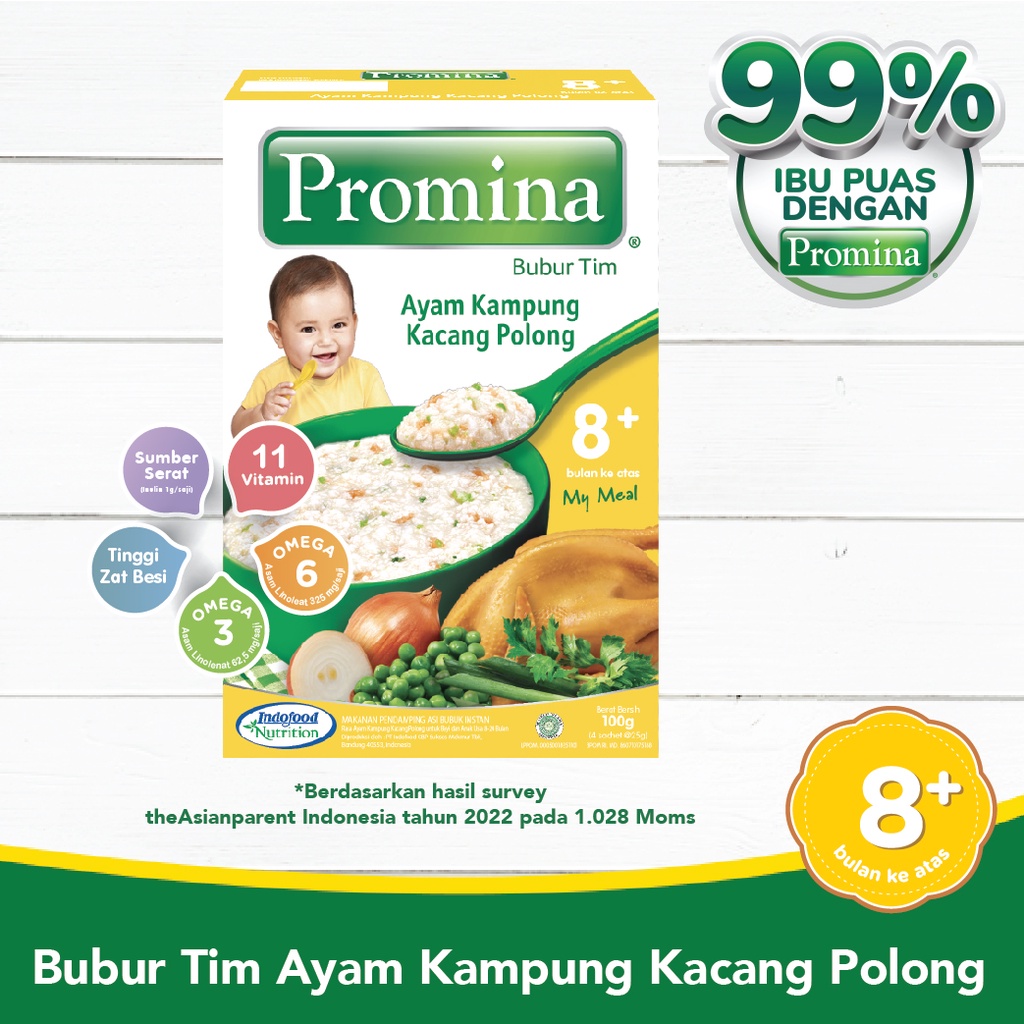 Jual Promina Bubur Tim 8+ Ayam Kampung Kacang Polong Box 100 g x 1 Pcs ...