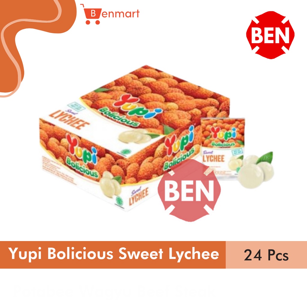 Jual Yupi Bolicious Sweet Lychee 1 Pak Box 24 Pcs - Permen Leci Buah ...