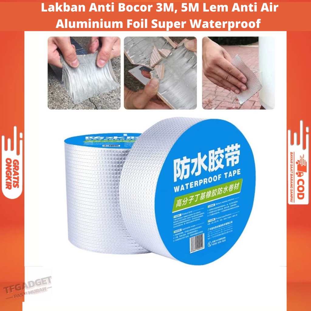 Jual Lakban Anti Bocor 3M, 5 meter Lem Anti Air Aluminium Foil Super Waterproof | Shopee Indonesia