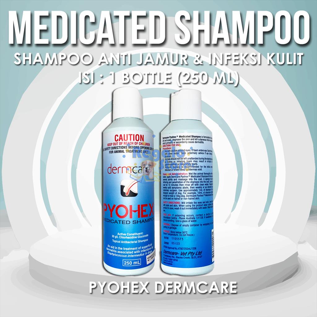 Jual SHAMPOO ANJING ANTI JAMUR DAN OBAT INFEKSI KULIT DERMCARE PYOHEX ...