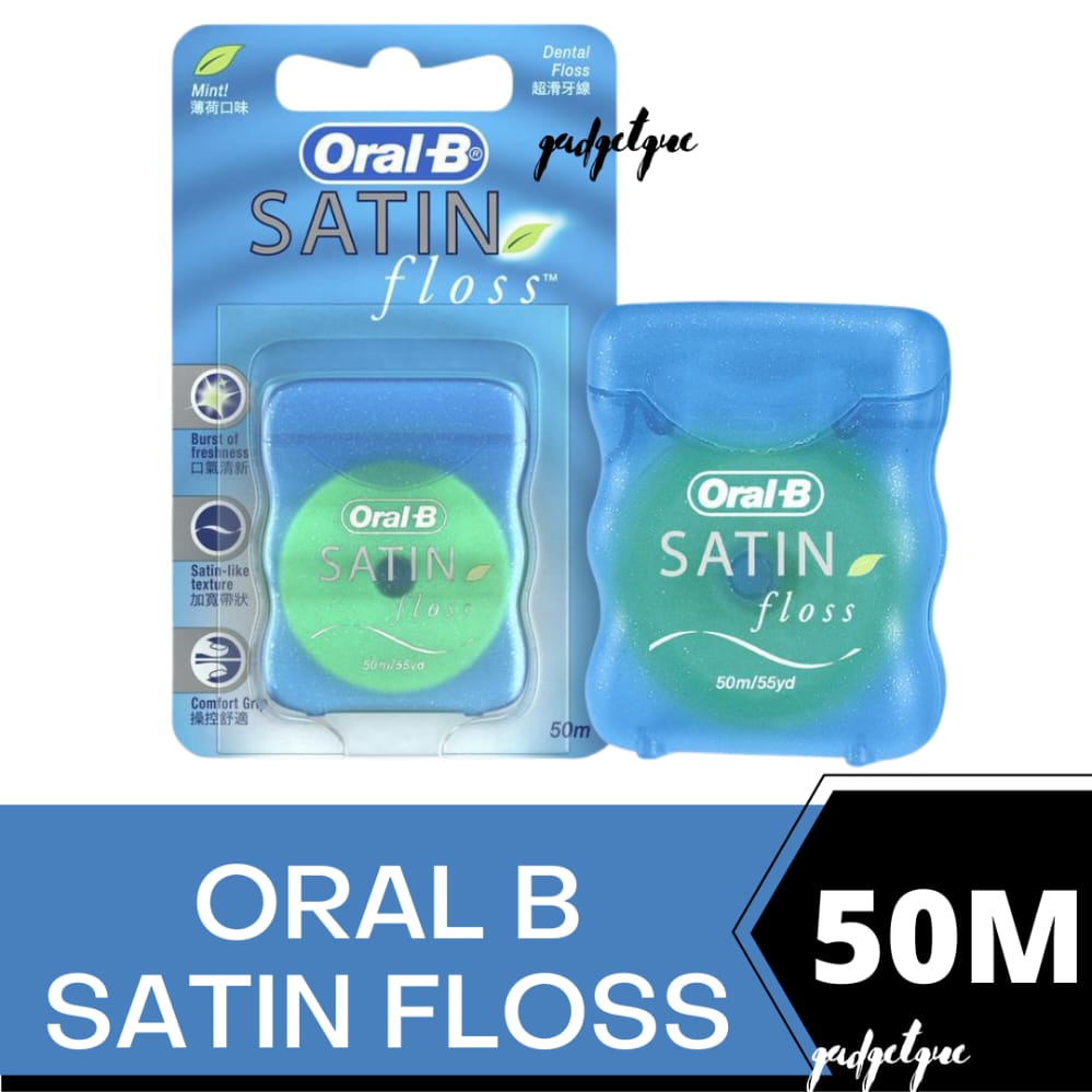 Jual dental floss oral b benang gigi dental floss gigi 50M satin floss pembersih gigi dan karang ...