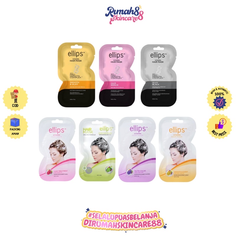 Jual ELLIPS Vitamin Hair Mask Sachet 20gr | With Pro Keratin Sachet ...