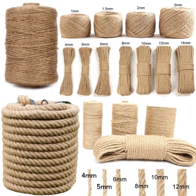Jual 1 Meter Tali goni 2mm - 5mm - 8mm - 10mm - 14mm - Tali Serat goni ...
