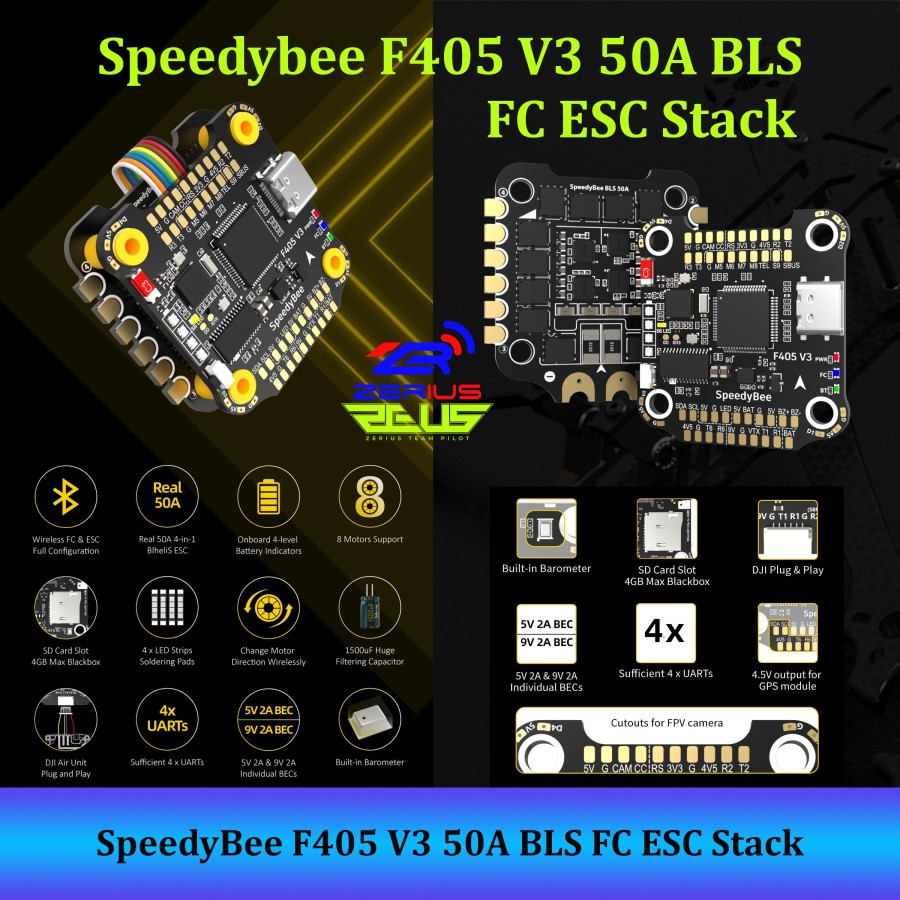 Jual SpeedyBee F405 V3 50A BLS 3-6S FC ESC Stack with Bluetooth + WiFi ...