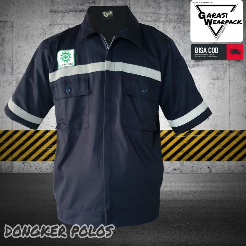 Jual Kemeja Wearpack Safety Lengan pendek/ Warna Abu merah/ original ...