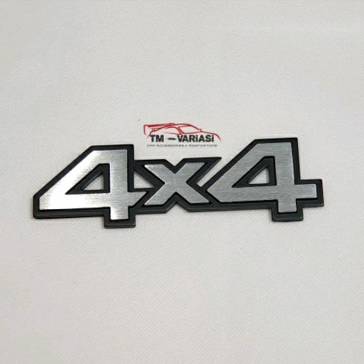 Jual Emblem Logo Besi Tebal Tulisan 4x4 Silver Dasar Hitam | Shopee ...