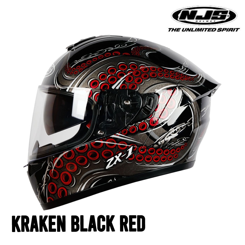 Jual Helm NJS ZX-1 Kraken Full Face DV Helmet | Shopee Indonesia