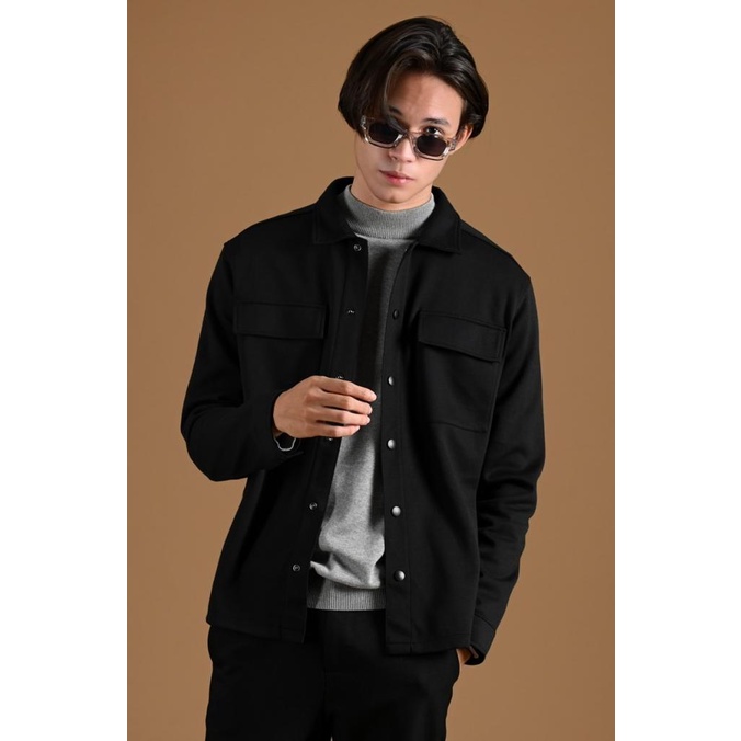 Jual JAKET PREPP STUDIO SHACKET JACKET BLACK | Shopee Indonesia