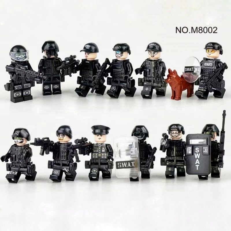 Jual mainan lego swat army police tentara senjata lengkap minifigure ...