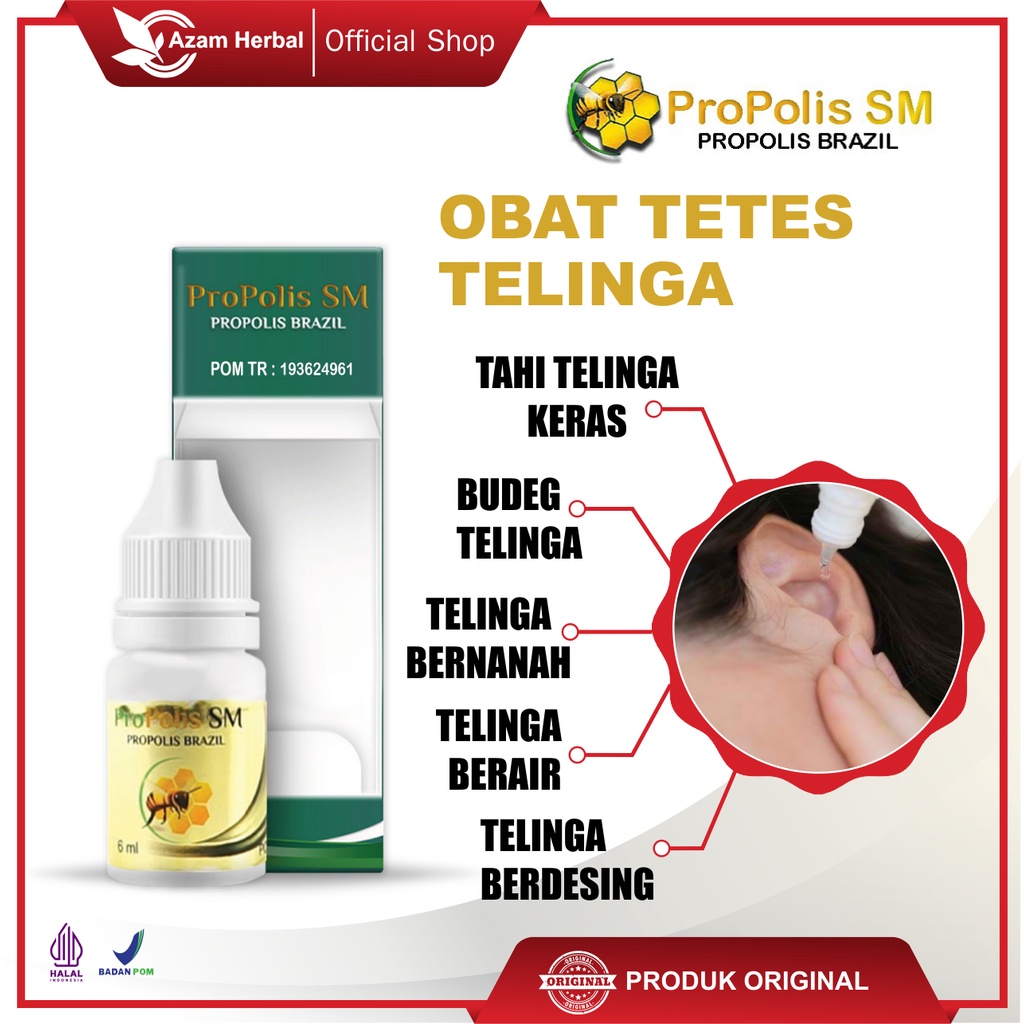 Jual Propolis SM Obat Tetes Telinga Kotoran Keras Berdengung Bernanah ...