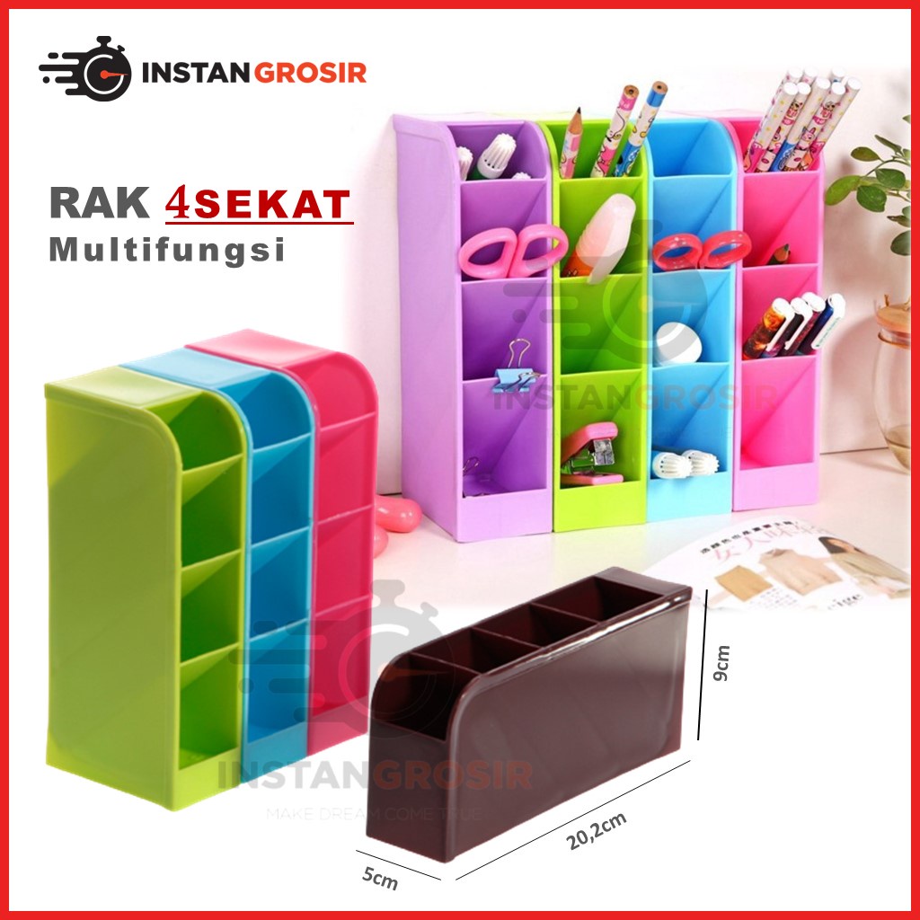 Jual Rak mini 4 sekat kotak organizer serbaguna tempat penyimpanan ...
