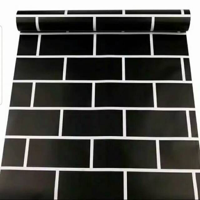 Jual WALLPAPER STICKER DINDING MOTIF BATA hitam UKURAN 45 CM X 8 meter ...
