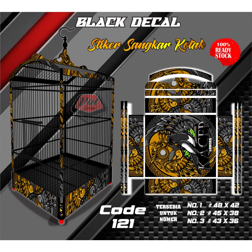 Jual Stiker Sangkar Burung Kotak Decal Kandang Burung Kacer No 1 2 3 ...