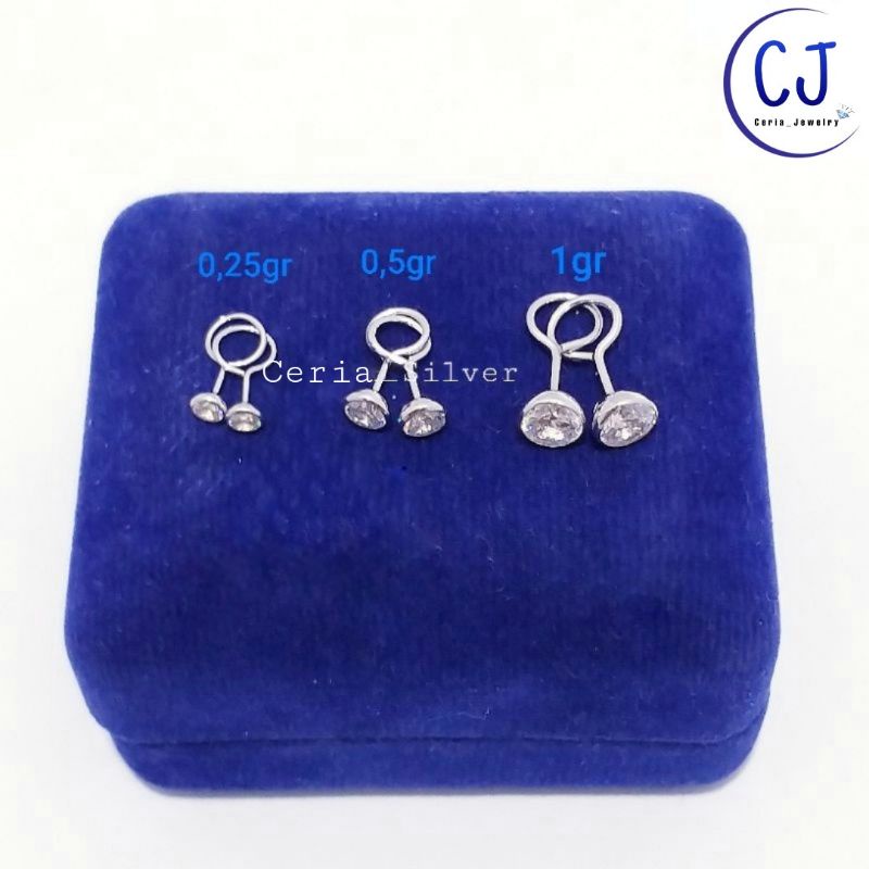 Jual Anting Perak Asli Silver 925 Lapis Emas Putih Anting Toge - Anting Anti Karat - Anting Anak ...