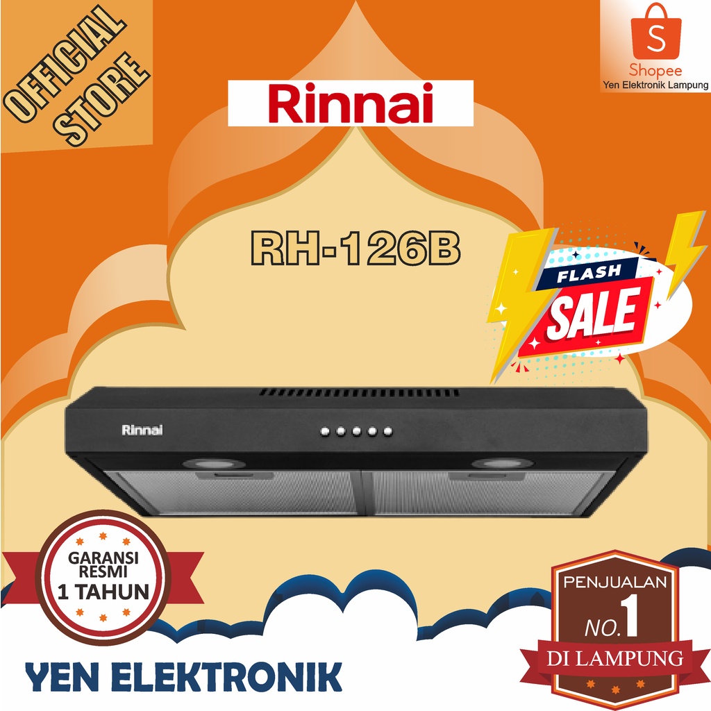 Jual Cooker Hood RINAI RH 126B Penghisap / Penyedot Asap 60 Cm Garansi ...