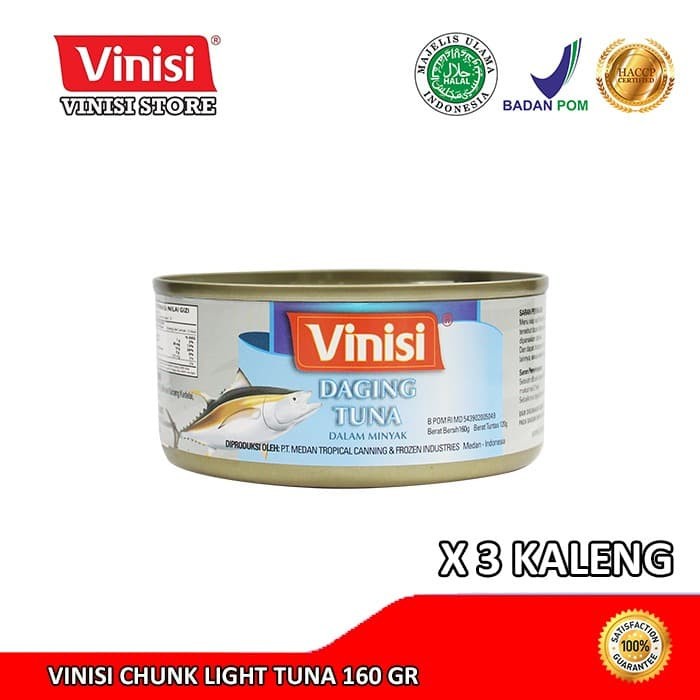 Jual Ikan Kaleng Paket 3 Kaleng Vinisi Chunk Light Tuna 160 Gr | Shopee ...