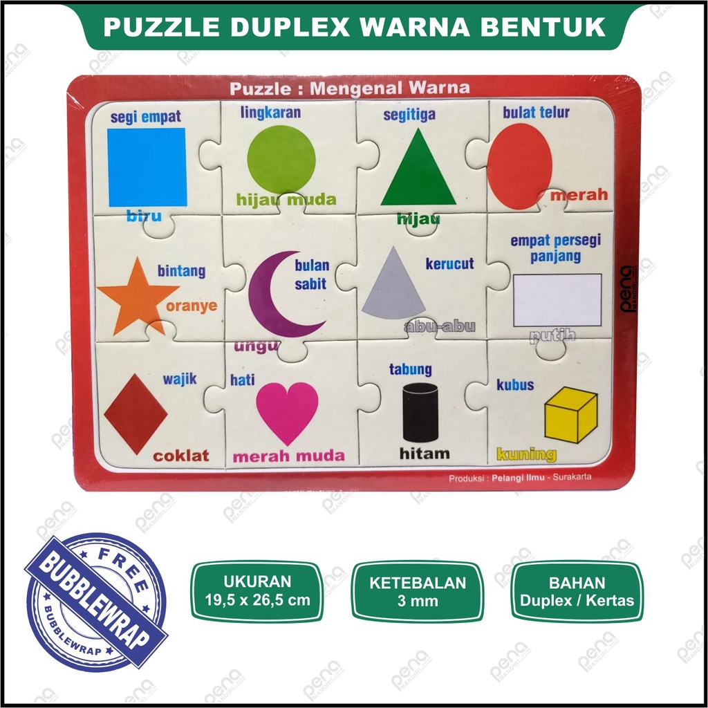 Jual Puzzle / Puzle / Pasel - Mengenal Warna dan Bentuk | Shopee Indonesia
