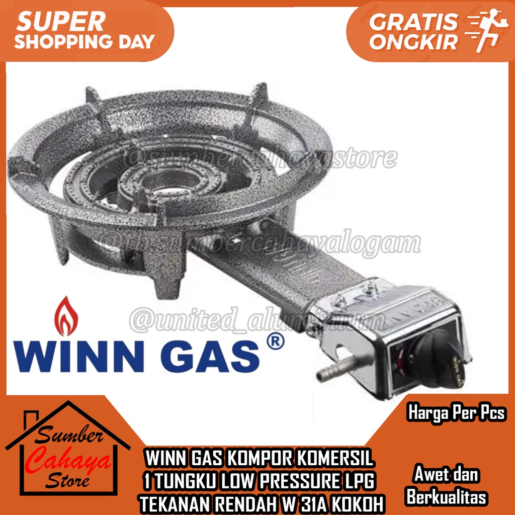Jual KOMPOR GAS COR 1 TUNGKU API SERIBU WINNGAS W 31A WINN KOMERSIL KOKOH KUAT LOW PRESSURE ...