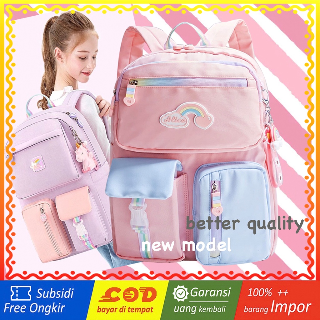 Jual WWH21D Tas Ransel Alice in Wonderland Rainbow Edition TKM | Shopee ...