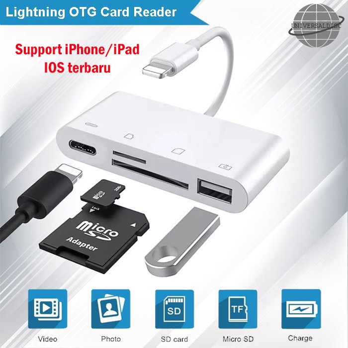 Jual Lightning OTG USB Card reader 4 in 1 | Shopee Indonesia