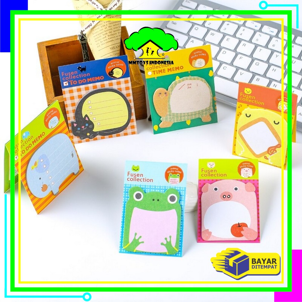 Jual MI-A3 Sticky Notes Motif Binatang Tempelan Kertas Catatan Memo ...