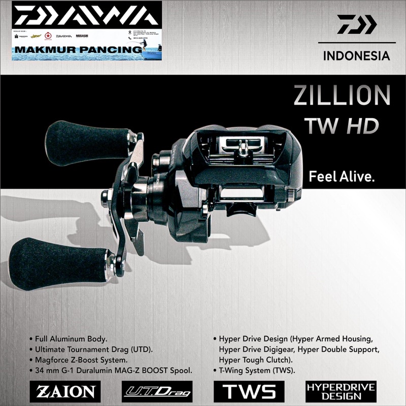 Jual Reel Bc Daiwa 2022 ZILLION TW HD 1000 Garansi Distributor 1 Tahun | Shopee Indonesia