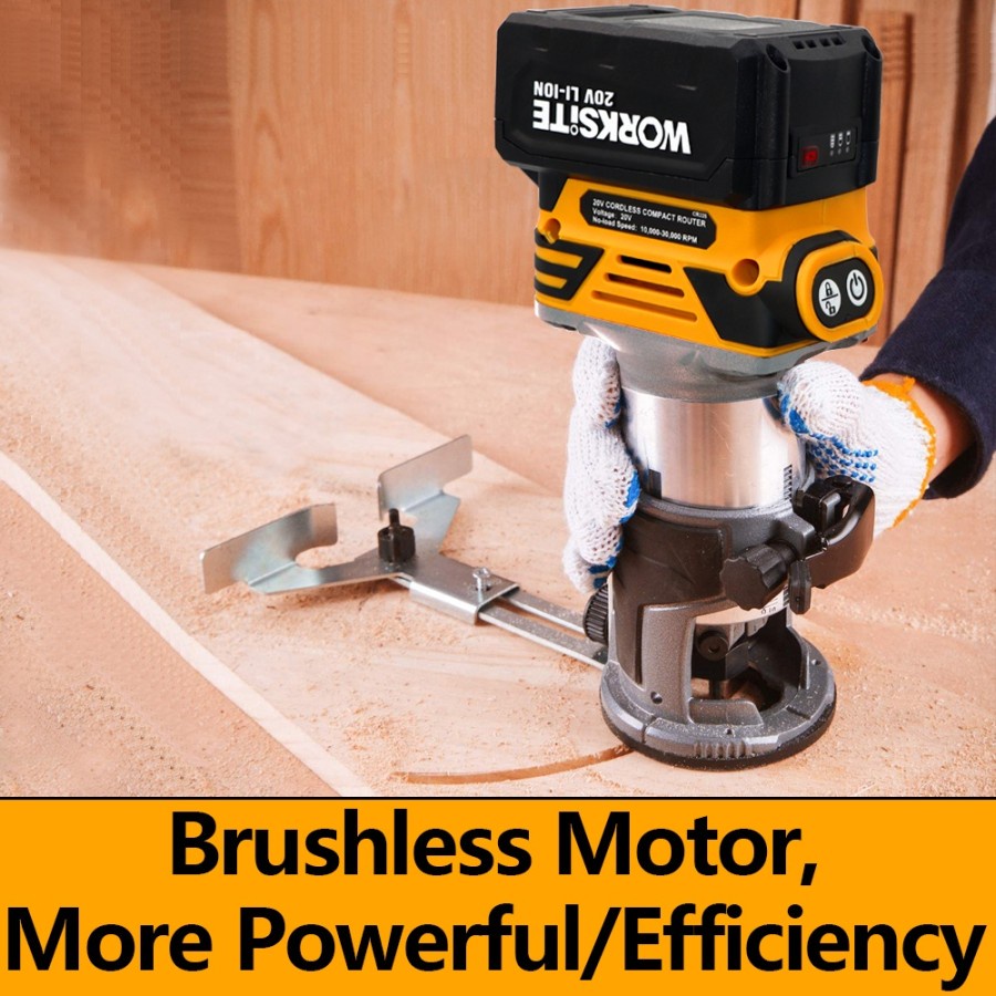 Jual Mesin Trimmer Router Brushless Worksite CR326 / Mesin Profil 20V ...