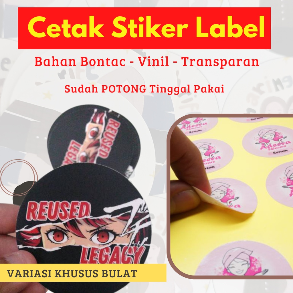 Jual Stiker Label - BONTAC CHROMO - VINYL - TRANSPARAN - Variasi BULAT ...