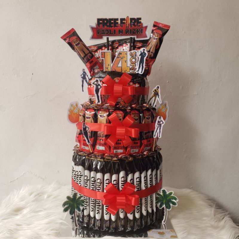 Jual Kue Ultah Tower Snack / Cake Tower Snack Kekinian 4 Susun WARNA ...