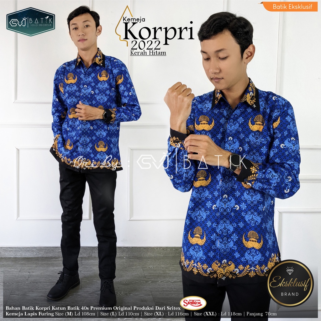 Jual BAJU KORPRI TERBARU 2022 ROK BLOUSE & KEMEJA KERAH HITAM FULL FURING ORIGINAL SVJ | Shopee ...