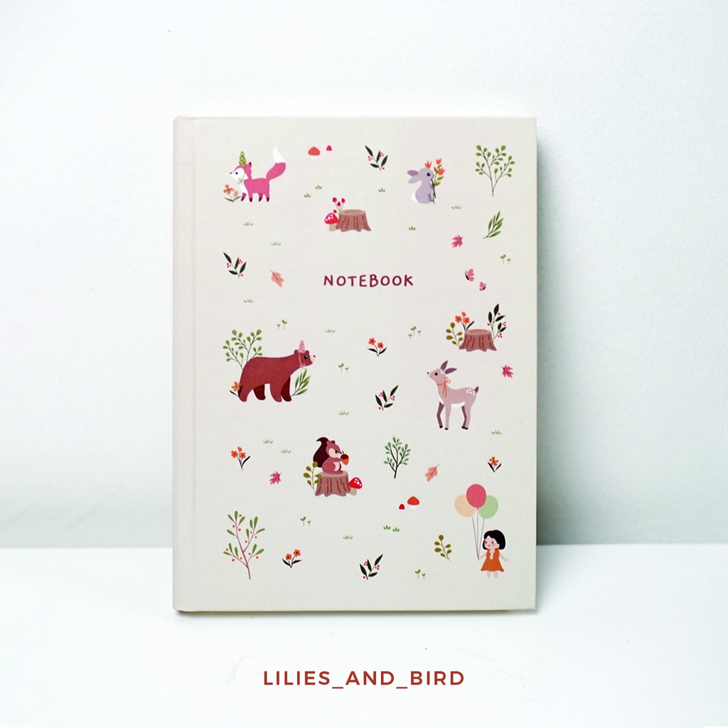 Jual Forest animal notebook A5 100 lembar | Free memopad dan bookmark ...