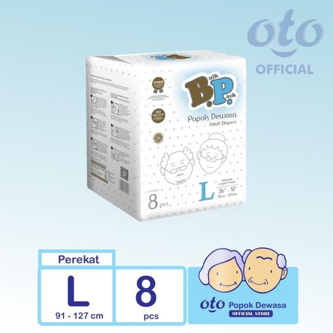 Jual BP Adult Diaper Popok Dewasa model Perekat ukuran L - isi 8 pcs 54 ...