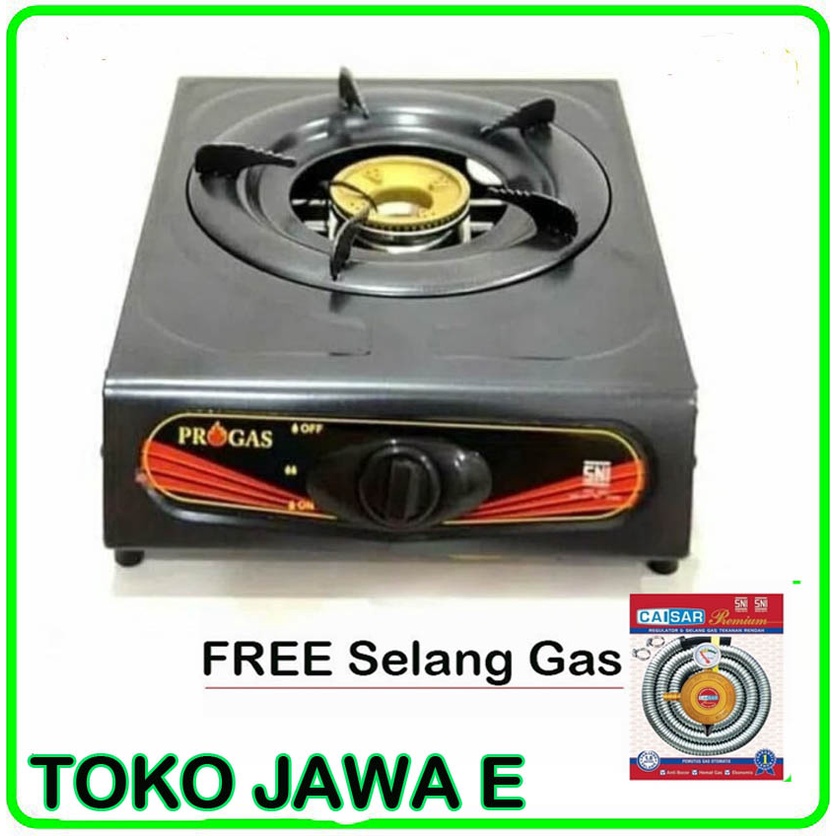 Jual (PAKET HEMAT) KOMPOR GAS 1 TUNGKU PROGAS + Selang Gas Paket Ber ...