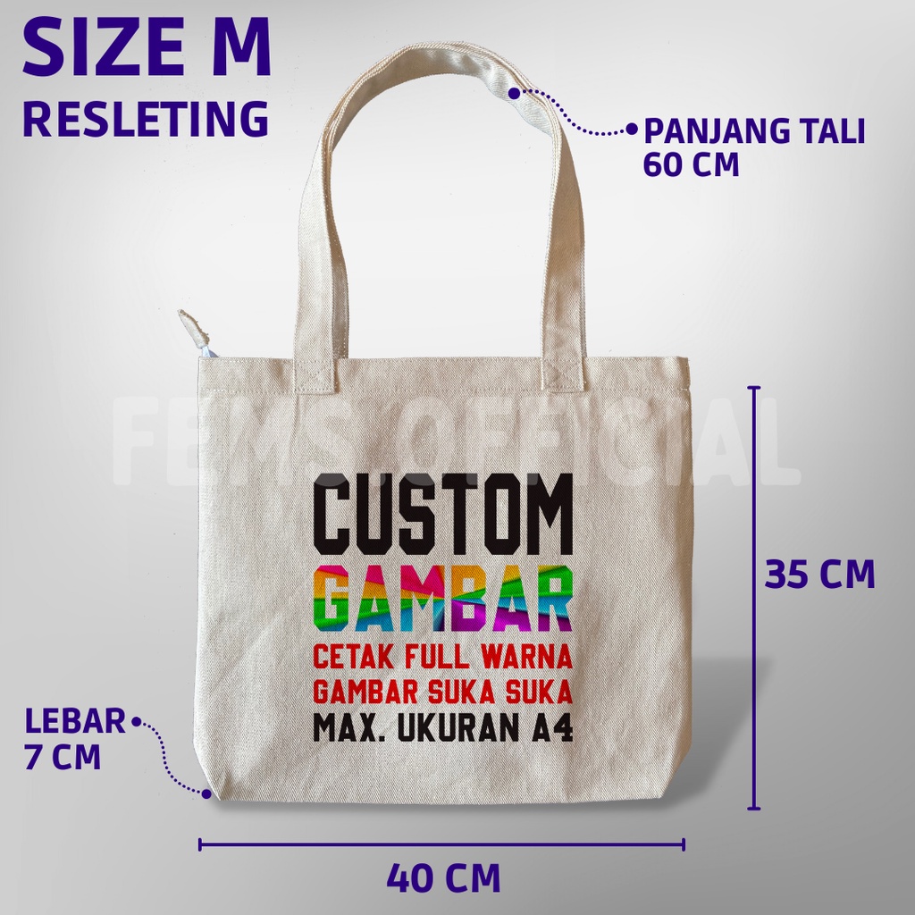 Jual Tote bag Custom Kanvas Tebal Premium Serat Twill Totebag Nudie Bags Custom Penutup ...