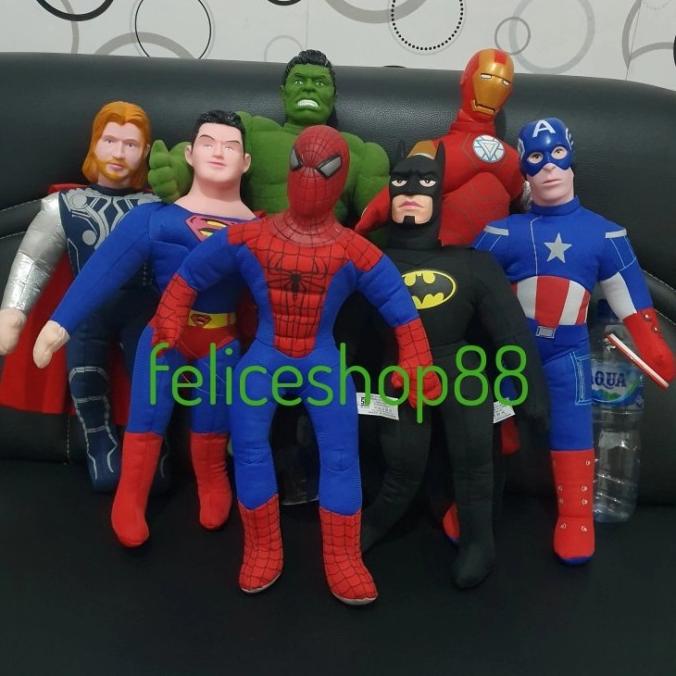 Jual boneka spiderman hulk superman ironman kapten ironman batman thor ...