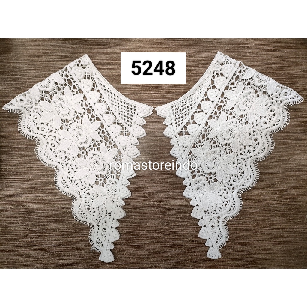 Jual Kerah Jahit/ Renda Kerah Bordir Lebar/ Kerah Tempel/ Collar (Harga ...