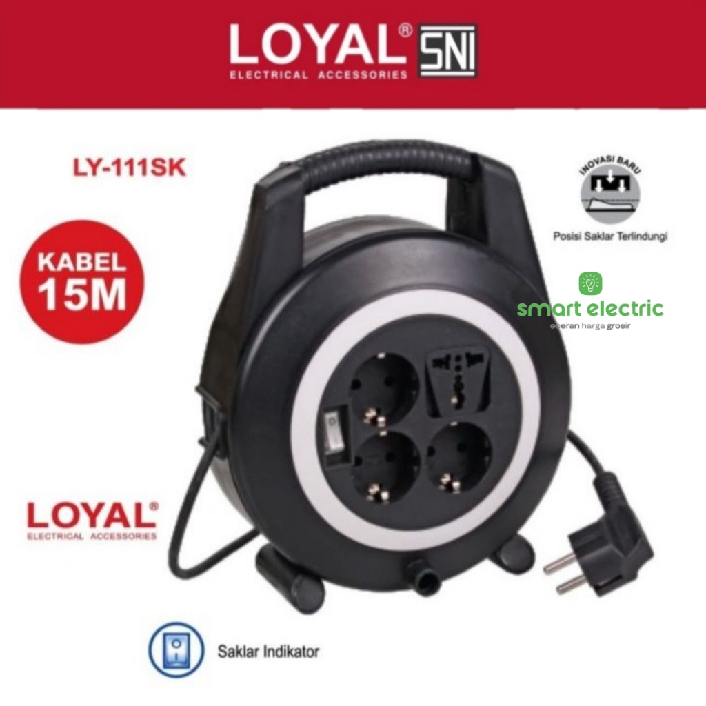 Jual Yunior LY-111SK Kabel Box / Roll + Saklar 15 m Sambungan Colokan ...