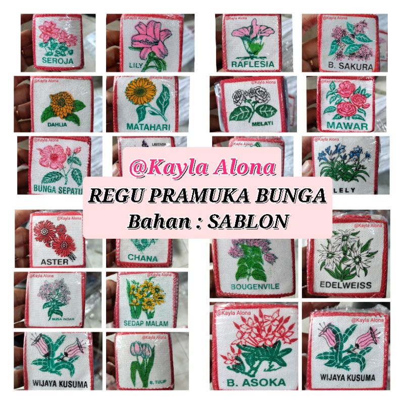 Jual ( Harga Per 1pcs / Ecer ) REGU PRAMUKA Nama" Bunga Untuk PUTRI ...