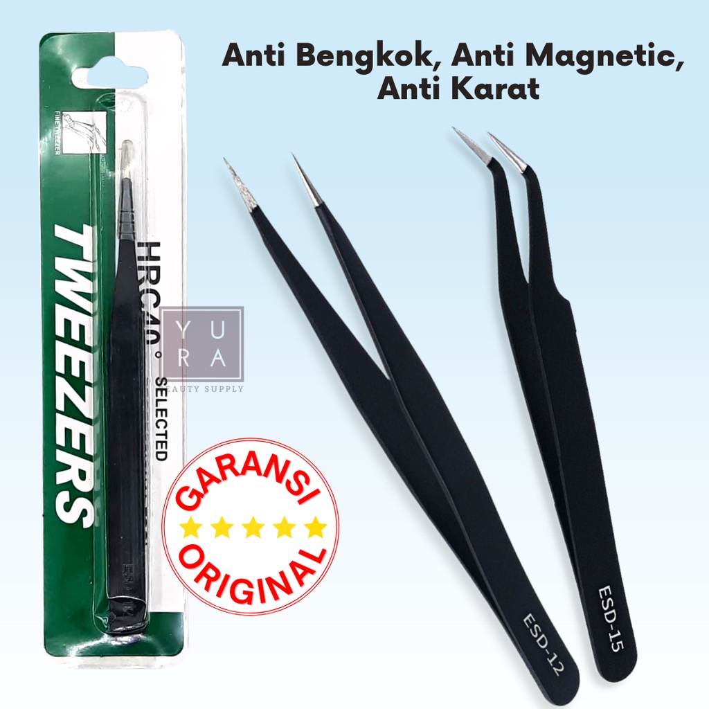 Jual TWEEZER HITAM STANDARD Lurus Eyelash Extention / pencapit bulu ...